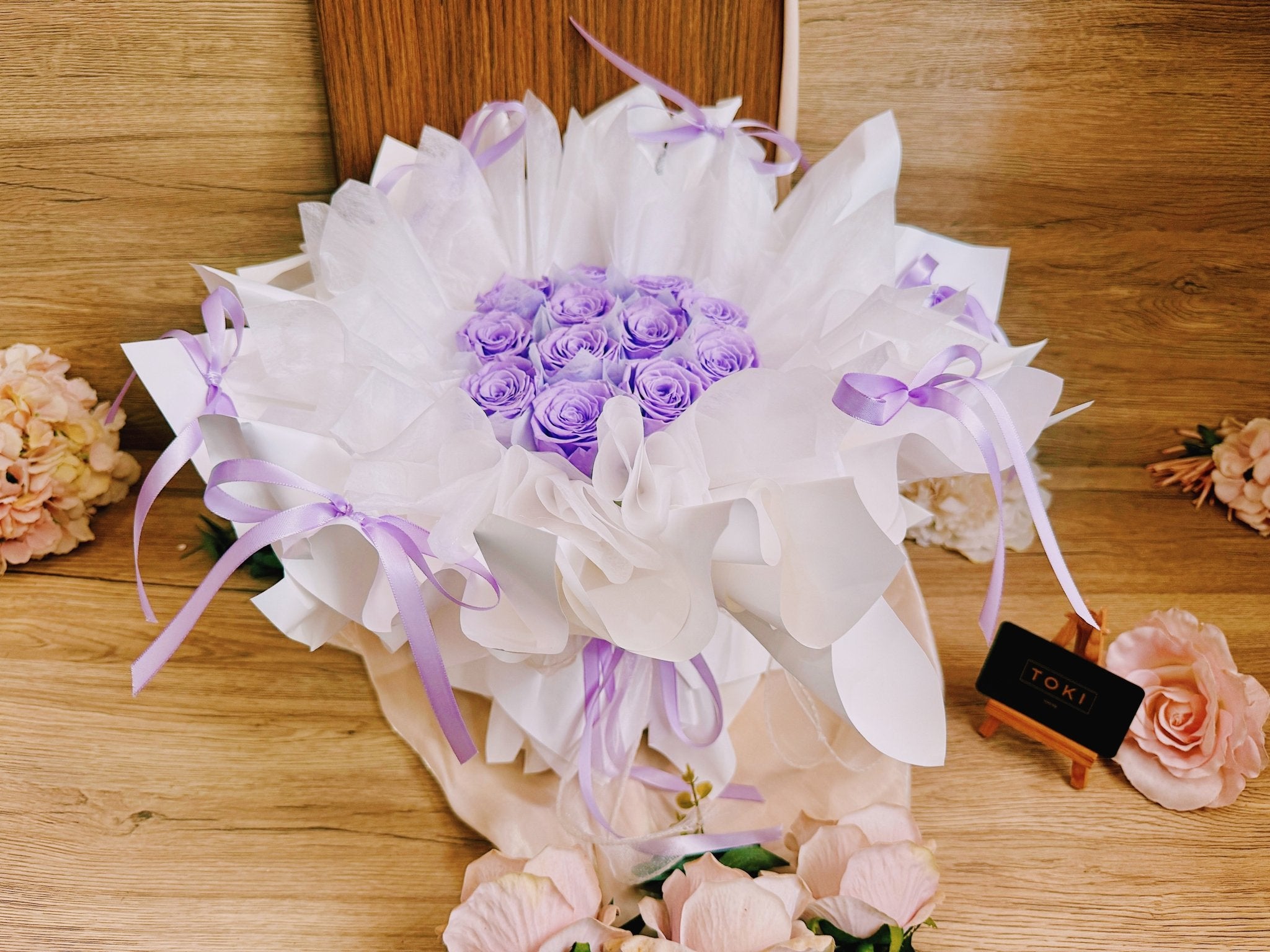 "Ballerina" - 12 Purple Preserved Roses - Flowers TOKI Singapore Top ...