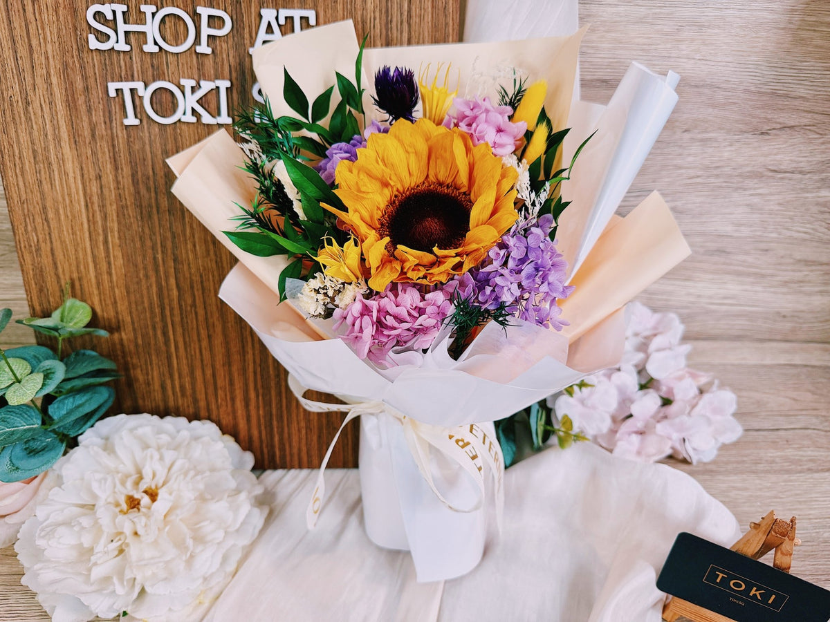 Singapore Online Florist, TOKI.SG - "Sunshine" - 1 Preserved Sunflower ...