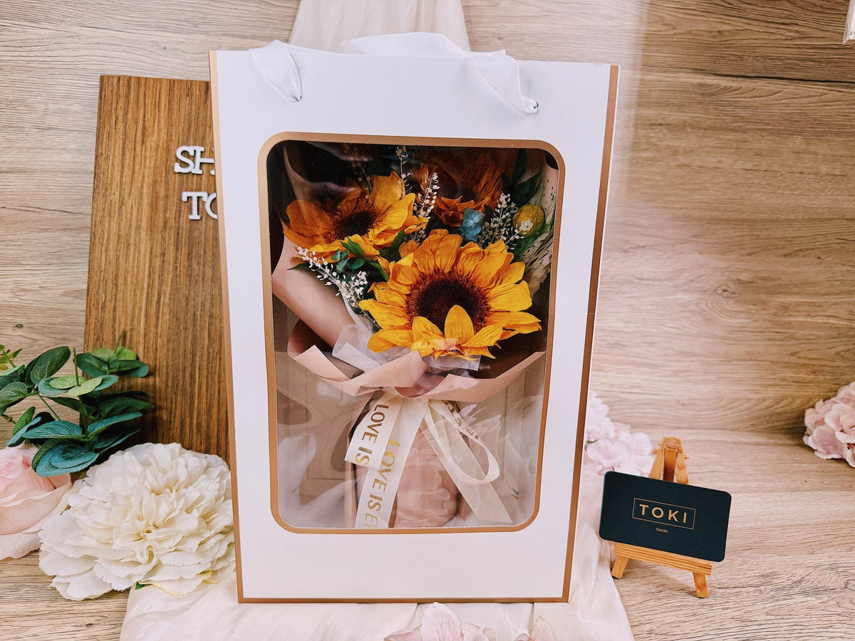 Singapore Online Florist, TOKI.SG - "Sunshine" - 2 Preserved Sunflowers ...