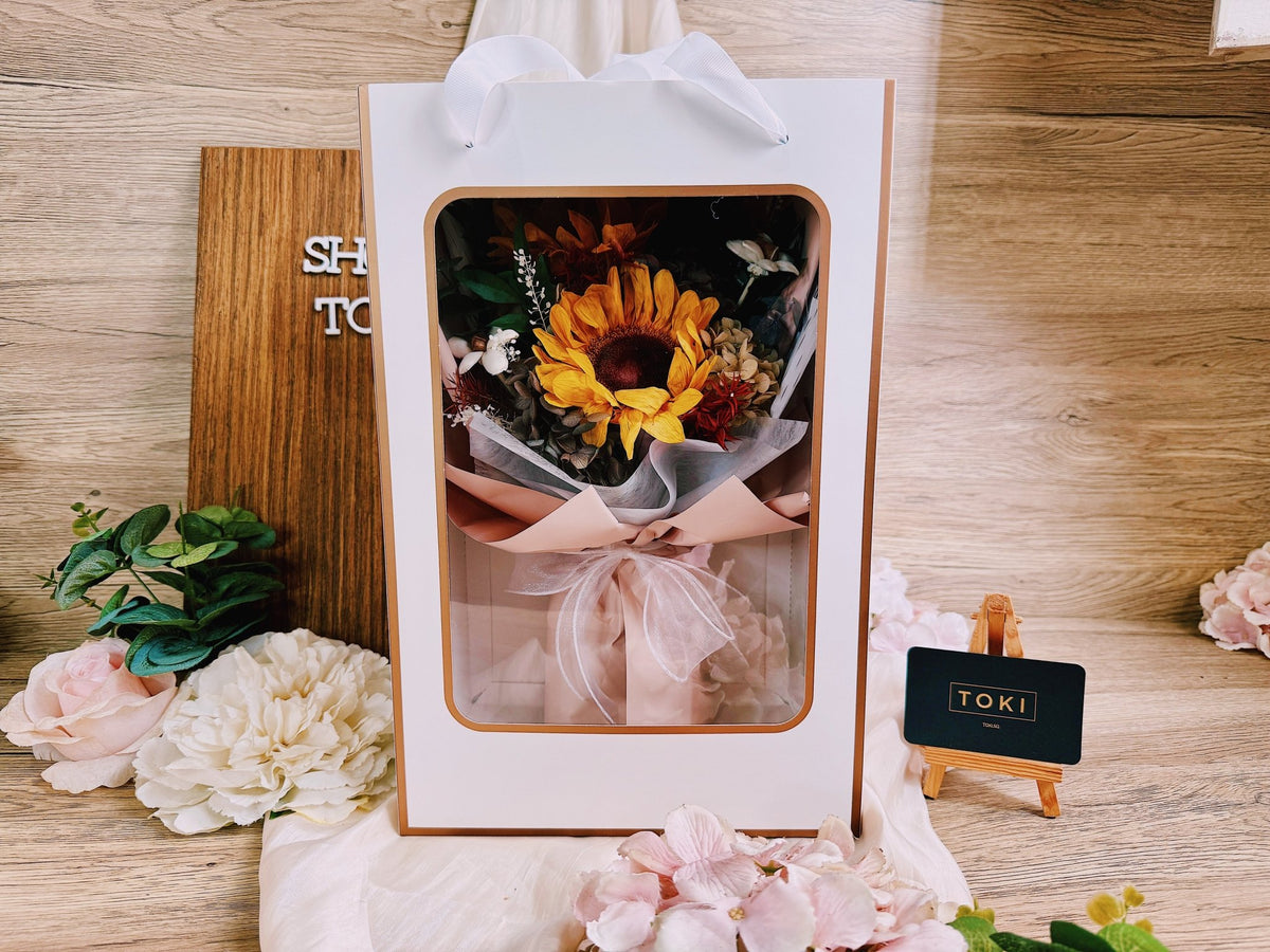 Singapore Online Florist, TOKI.SG - "Sunshine" - 2 Preserved Sunflowers ...