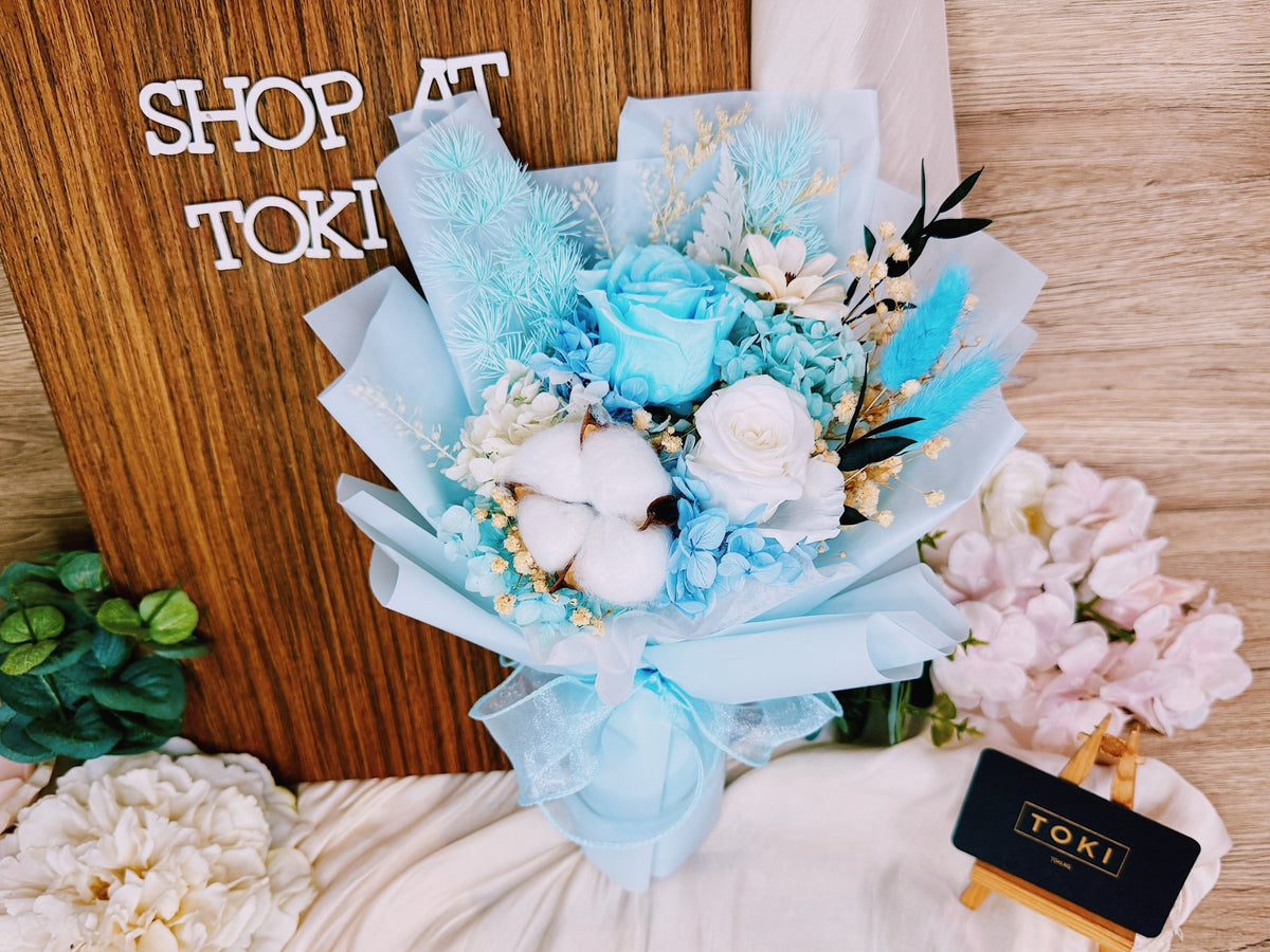 Singapore Online Florist, TOKI.SG - "TWOgether" - Blue, Flowers